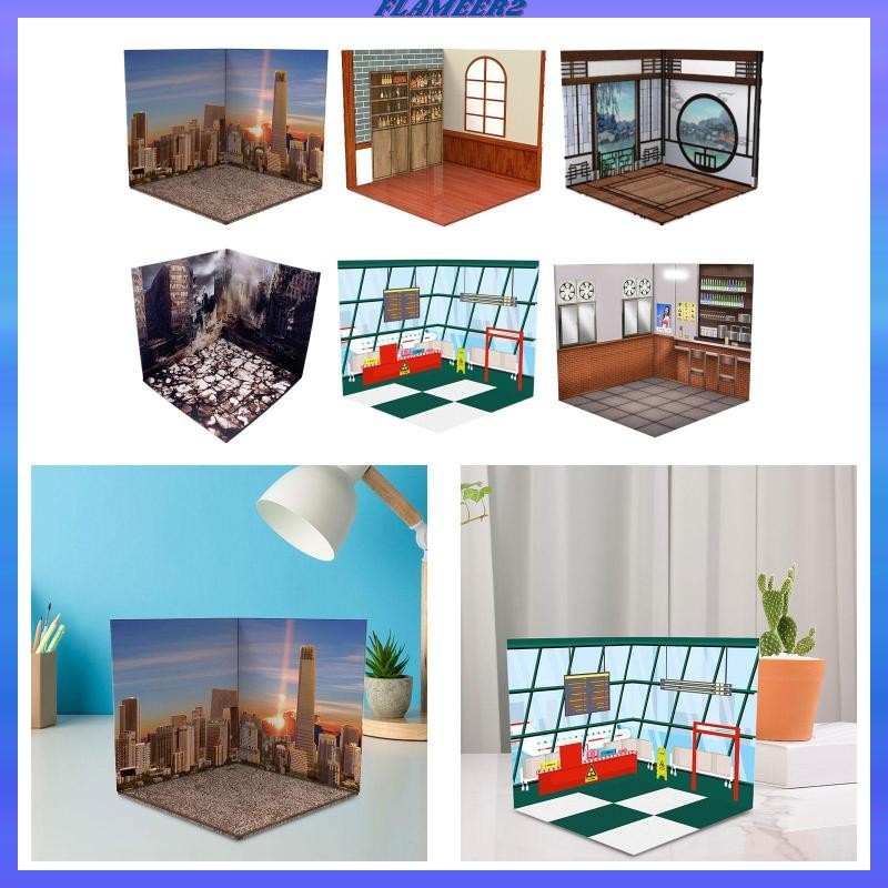 [Flameer2] 1:6 Backdrop Scene Organizer Diorama DIY Cabin Model Layout Layout Scene Display ...