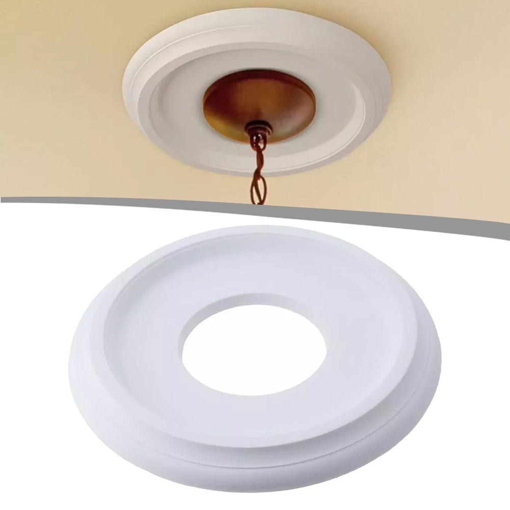 Home Round Split Medallion PU Decorative Ceiling Fan Light Fixtures ...