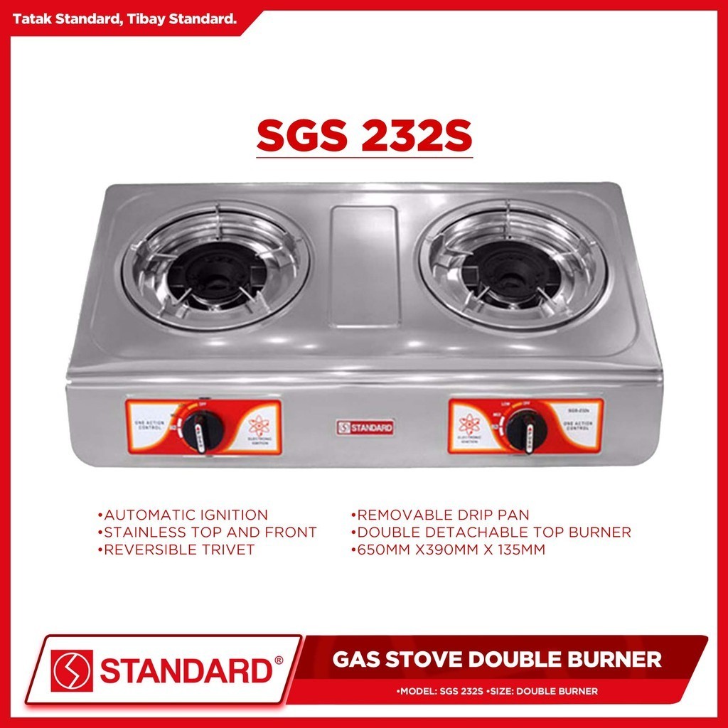 Standard Double Burner LPG Gas Stove SGS232s (BURNER ONLY) | Shopee ...