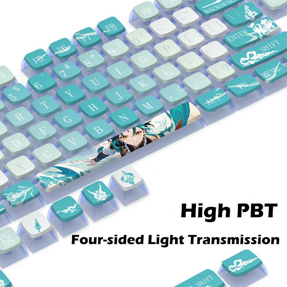 Genshin Impact Xiao Pudding Keycap Four-sided Light Transmission SAX ...