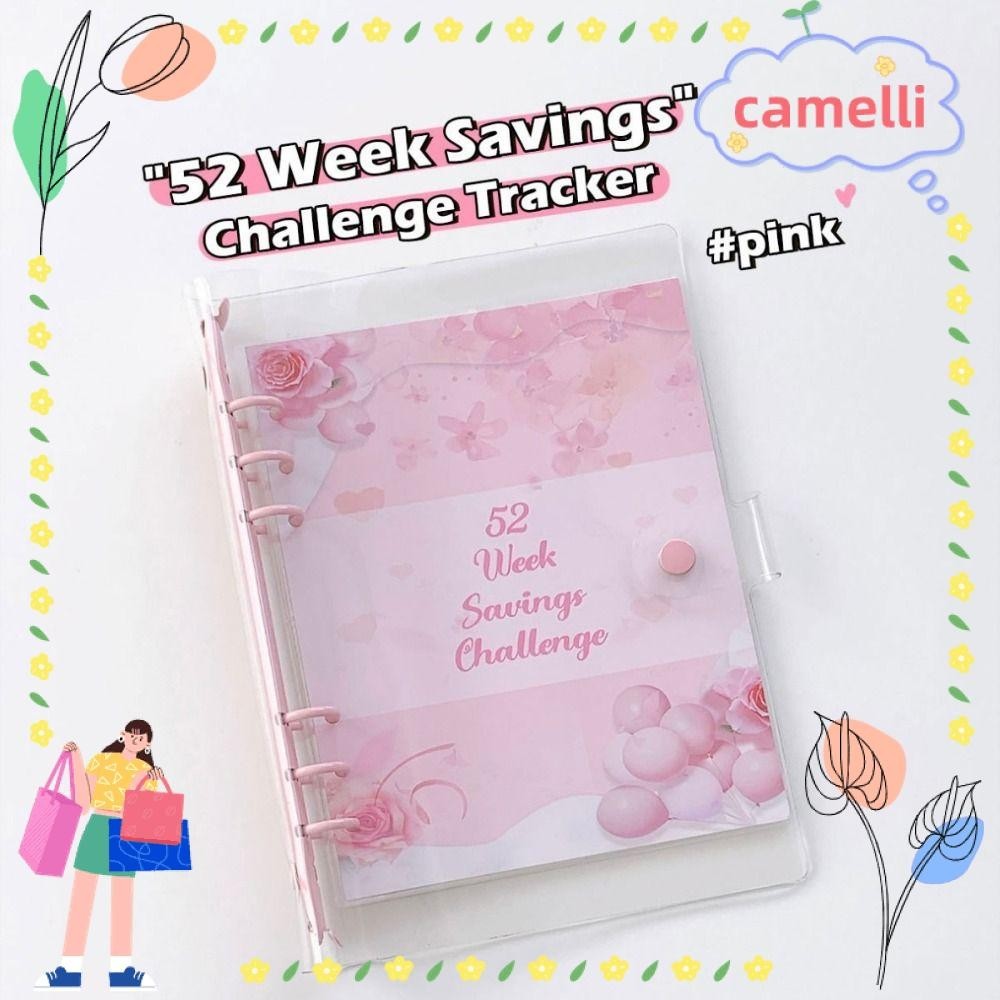 CAMELLI 52 Week Savings Challenge Binder, Save Money PVC Mini Binder ...