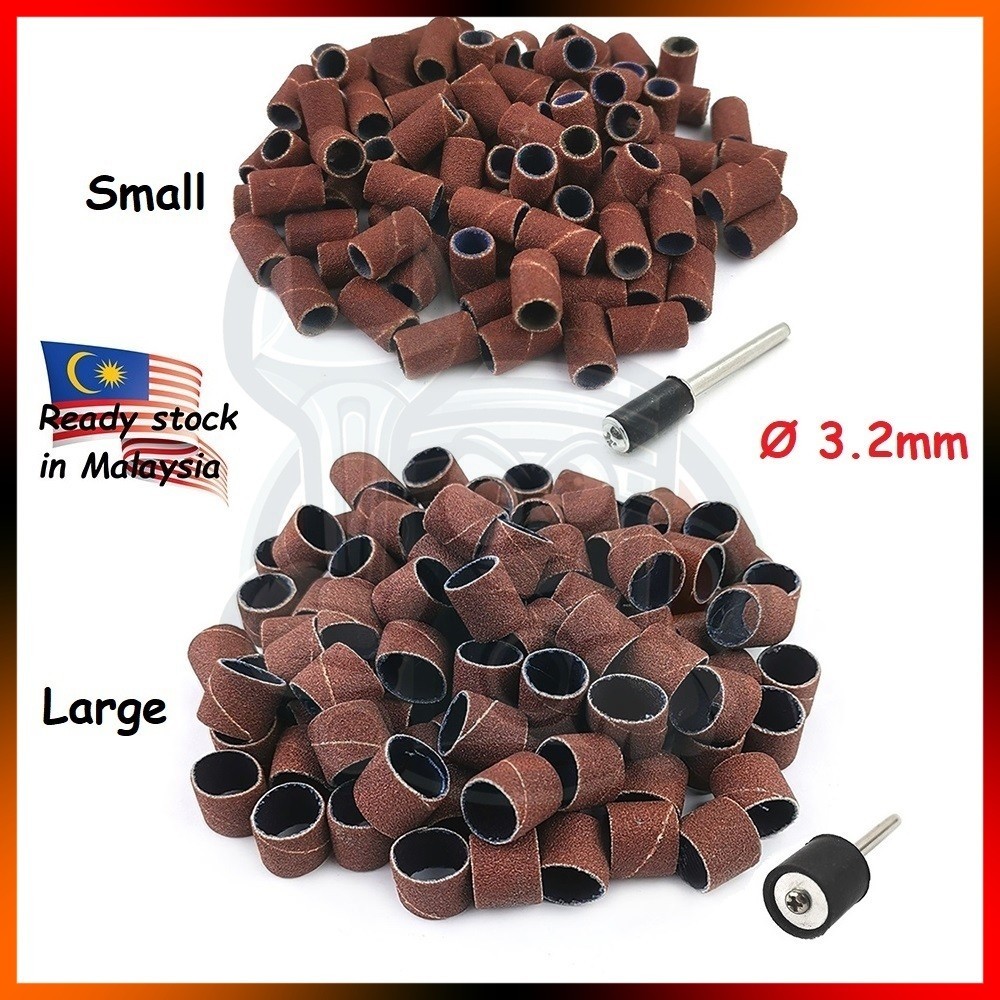 100pcs 3.2mm Sanding Band Sleeve Drum Sandpaper Grinding Head Grinder ...