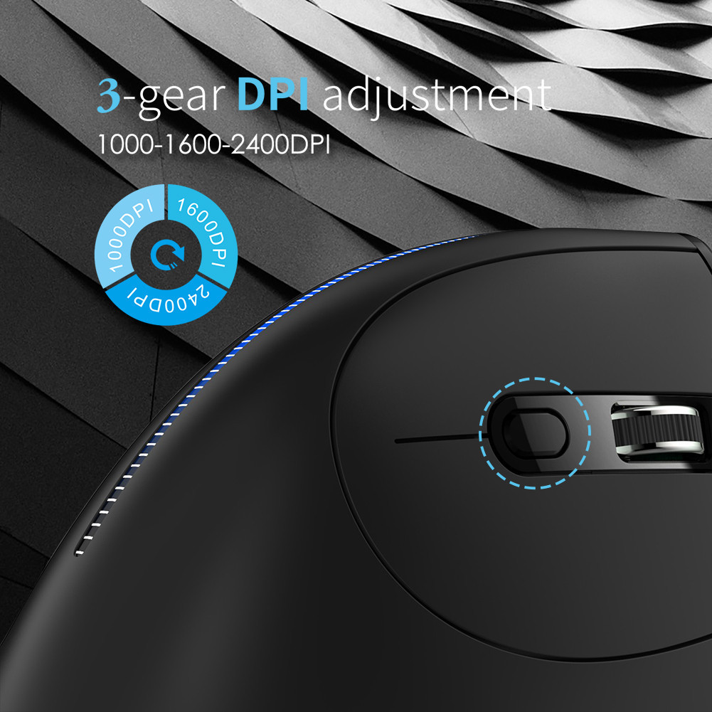 ZELOTES Ergonomic Vertical Mouse 2400 DPI Adjustable F-36A 2.4G ...