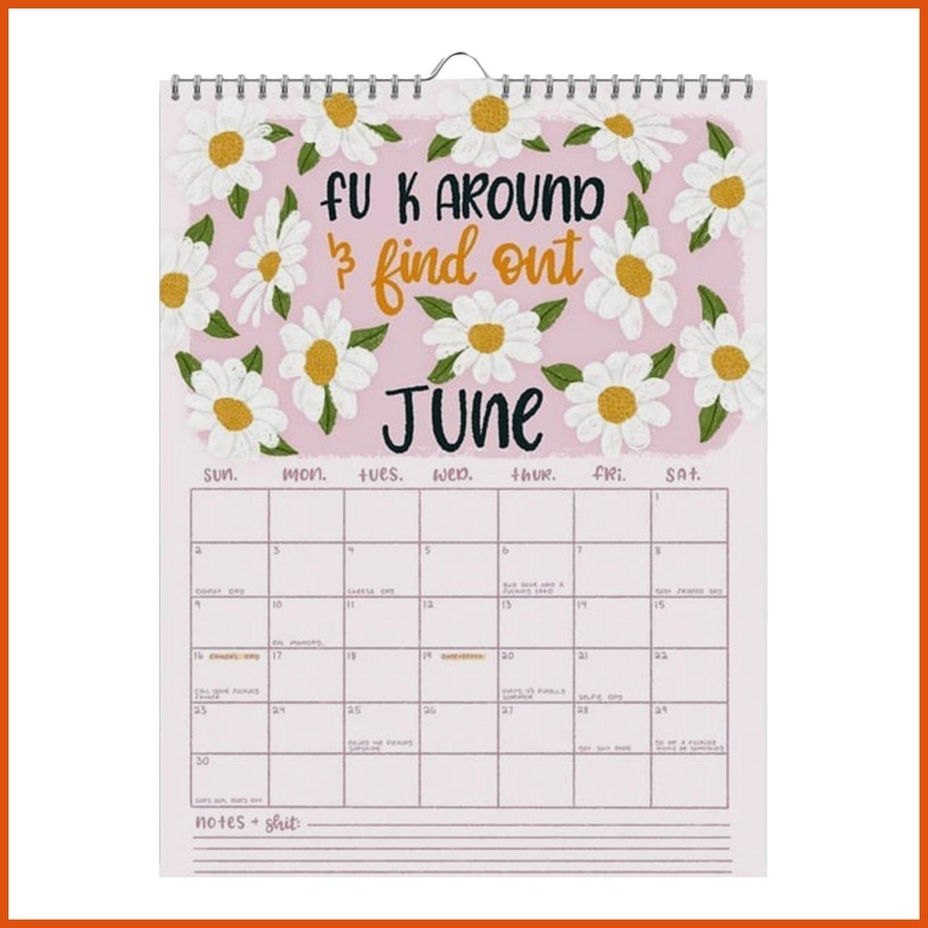 Monthly Calendar Humorous 12-Month Playful Wall Planner Calendar ...