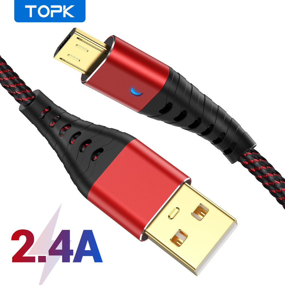 TOPK AN05 Micro USB Cable for Xiaomi Samsung Android Charge Cable 2M/3M ...