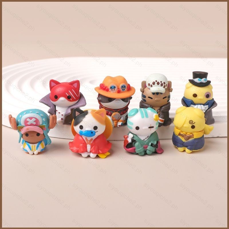 sy 8pcs ONE PIECE Action Figure Luffy Tony Tony Chopper Usopp Cat shape ...