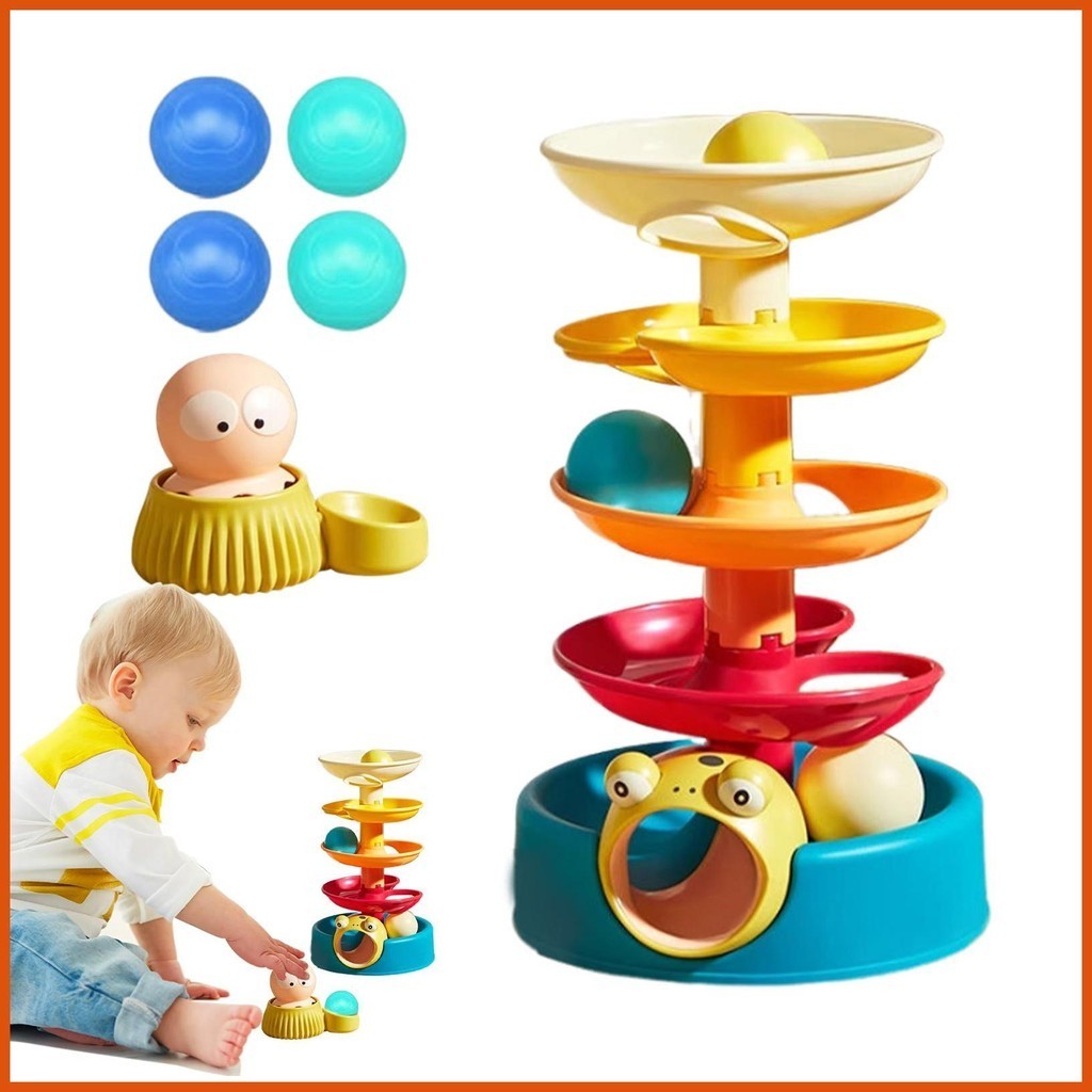 Ball Ramp Toy 5-Layer Ball Drop and Roll Swirling Tower Stack Drop and ...