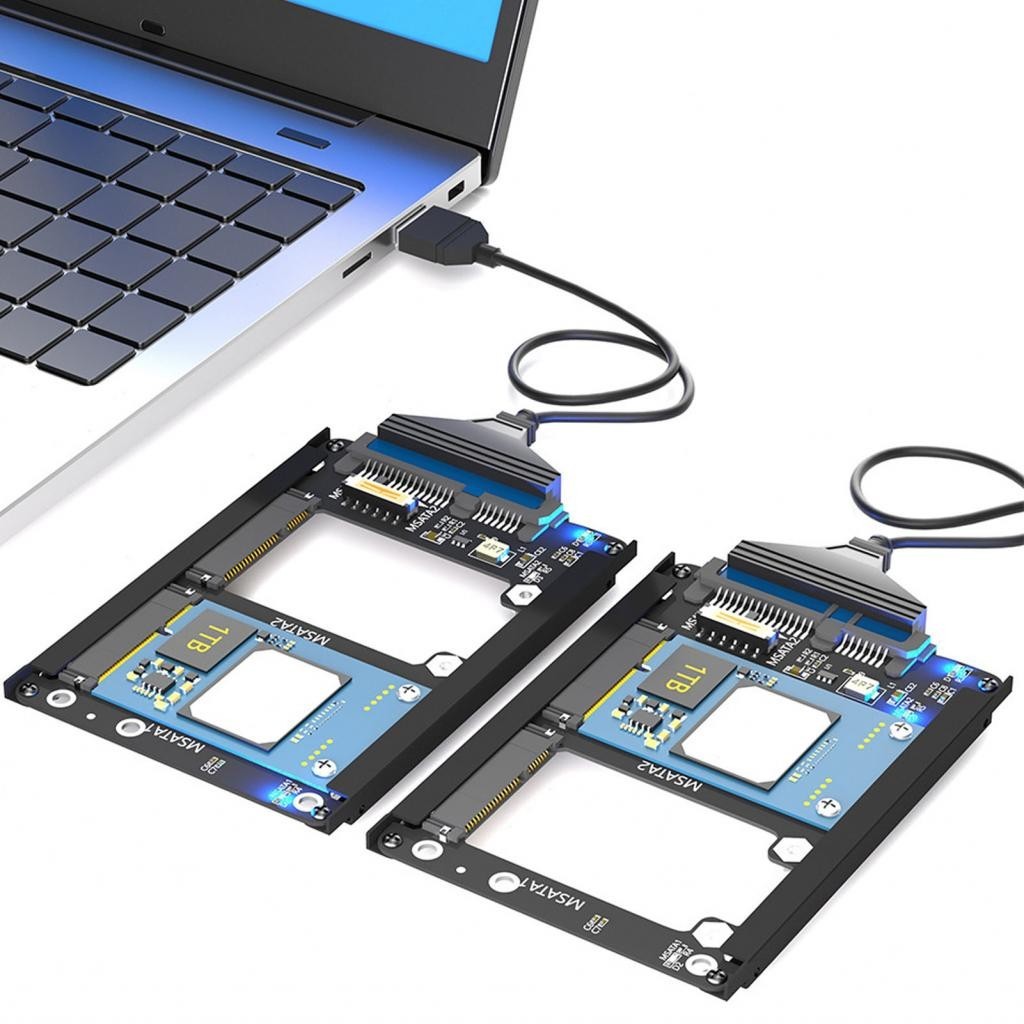 Rrianfo Dual MSATA To SATA 3 Adapter Plug and Play High Speed 6Gbps ...