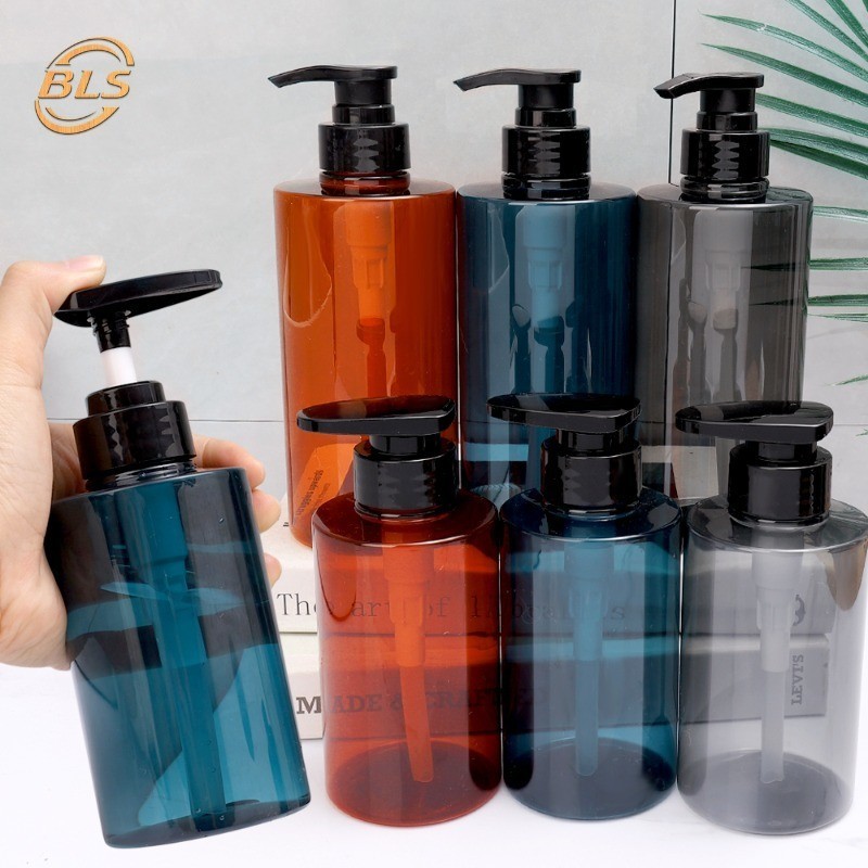 300/500ML Simple Cylinder Shape Shampoo Bottle - Empty Plastic Soap ...