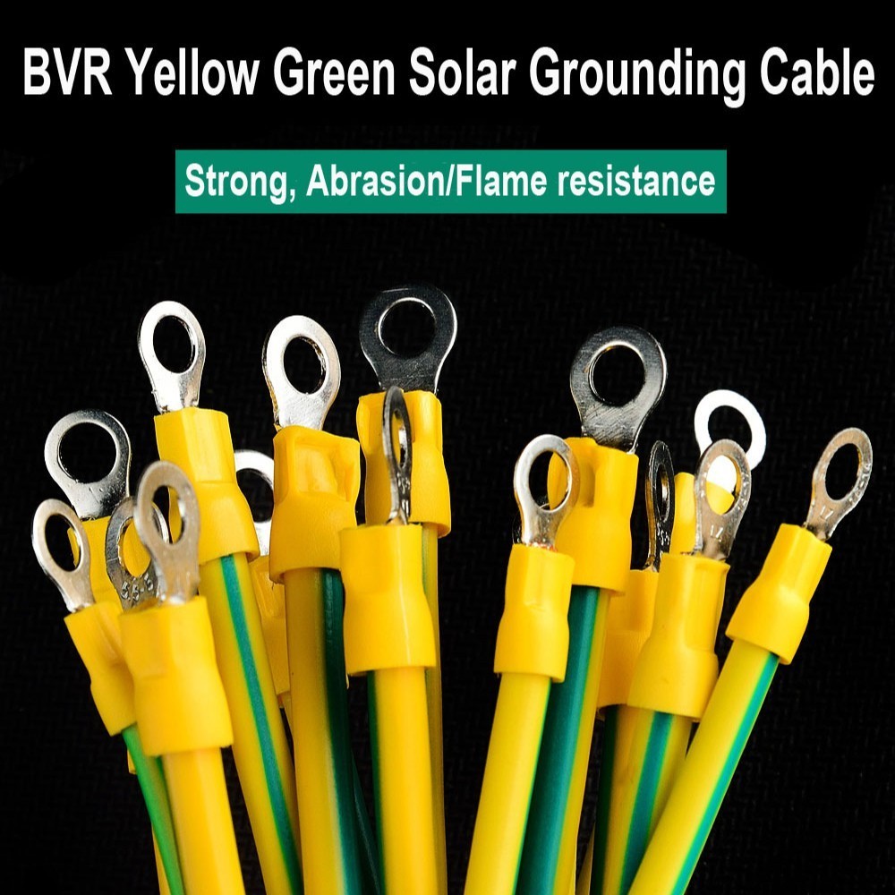 BVR Solar Photovoltaic Grounding Wire with Terminals 10/12/14 AWG Solar ...