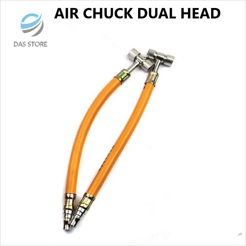 Air Chuck Dual Head Model T Coupler Connection Hose Tire Inflator TOOL ...