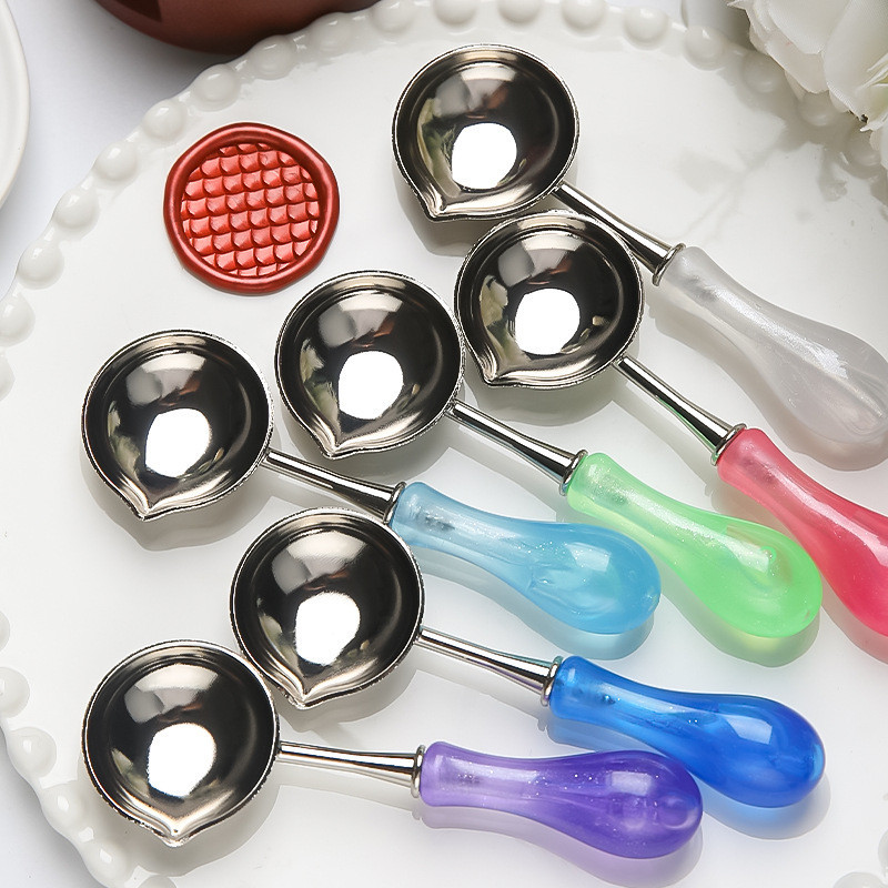 DIY Sealing Wax Spoon Anti-Hot Wood Handle Retro Wax Stamping Spoons ...