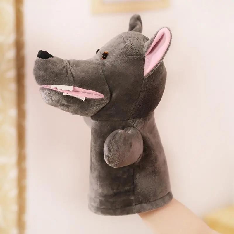 Cartoon Cartoon Big Gray Wolf Hand Puppet Performance Muppet Finger ...