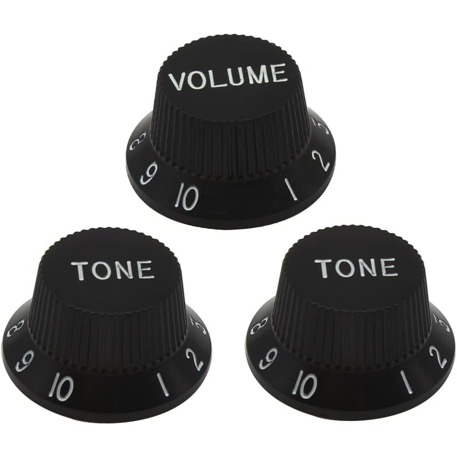 Guitar Knobs 1 Volume 2 Tone Set 24 Spline Guitar Knobs Volume Tone Control Knob Fit ST Electric ...