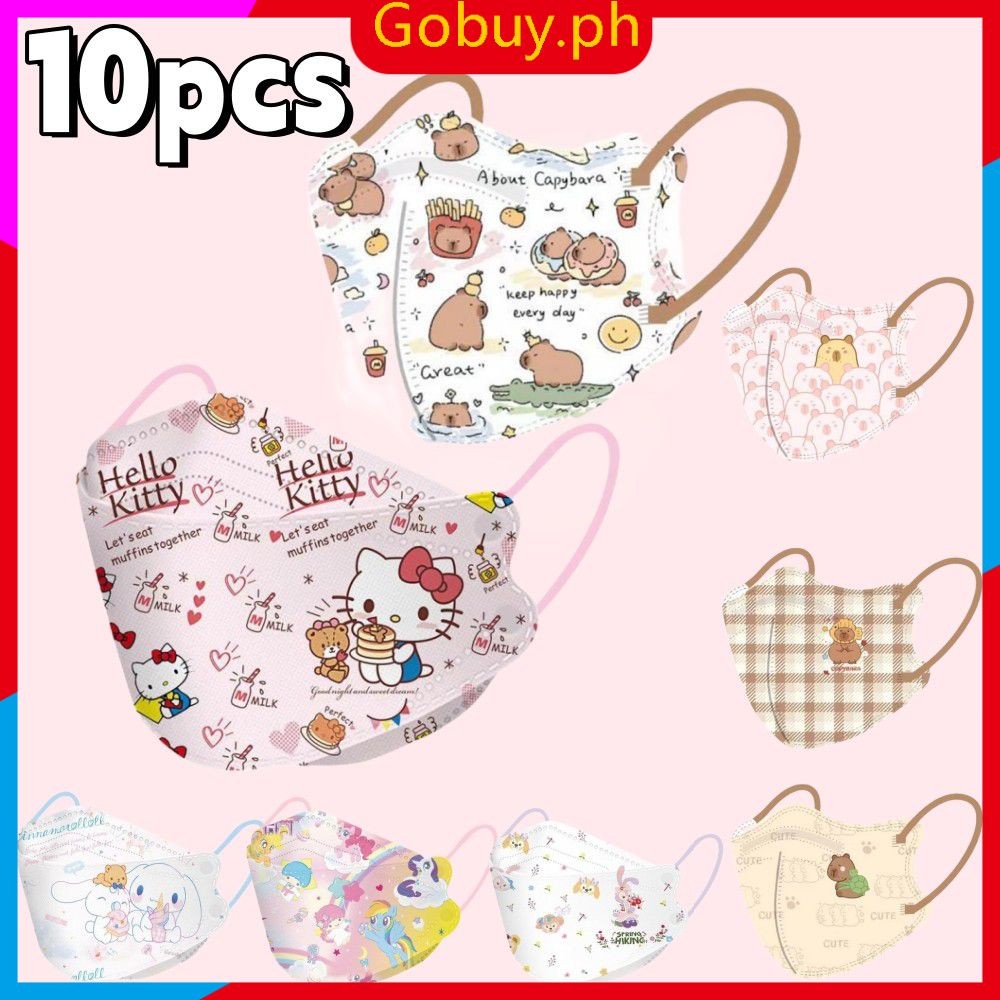 10pcs Sanrio Anime Figure Kuromi 3d Disposable Face Mask Cinnamoroll ...