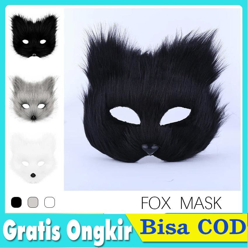 Mask Anime Cosplay Fur Kitsune Bunkasai Mask Japanese Kitsune Mask Cat ...