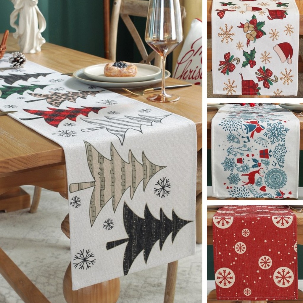 Christmas Table Runner Long for 6 Seater 8 Seaters 10 Seater Xmas Tree ...