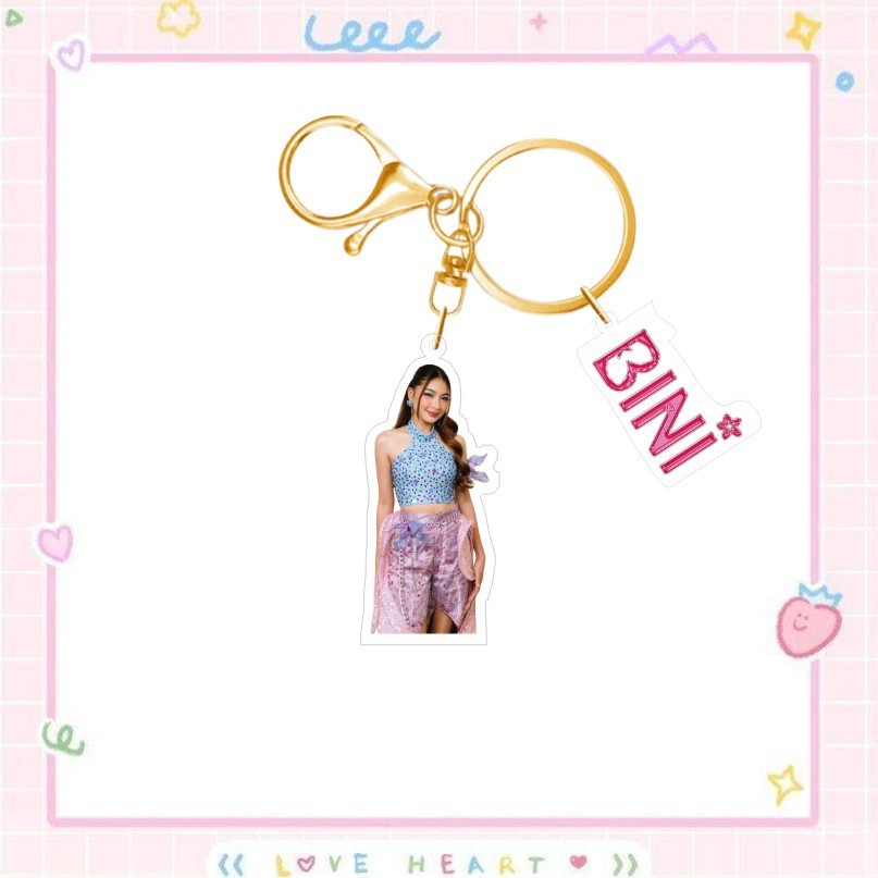 BINI Acrylic Key Chain CHERRY ON TOP Biniverse Transparent Keyring ...