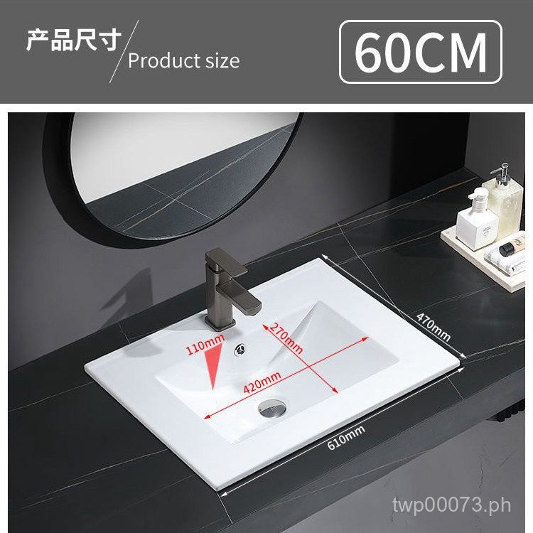 Integrated Wash Basin Ceramic Thin Edge Basin Bathroom Washbasin Semi ...