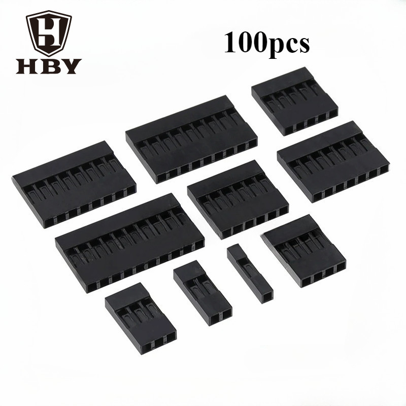 100pcs 2.54mm 2345678910P Single Plastic Dupont Jumper header Wire ...