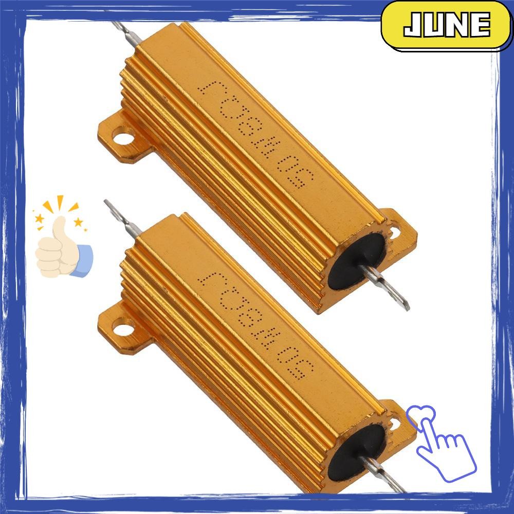 JUNER Aluminum Resistor, 50W 8 Ohm, Wirewound Load Resistors Screw Tap ...
