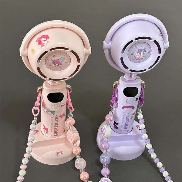 rechargeable fan kuromi neck fan Sanrio Handheld Fan 2024 New Student ...