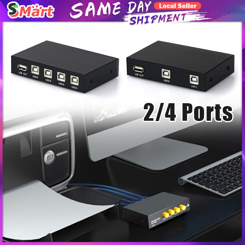 2/4 Ports USB2.0 Scanner Printer Splitter 2/4 In 1 Out HUB Manua ...