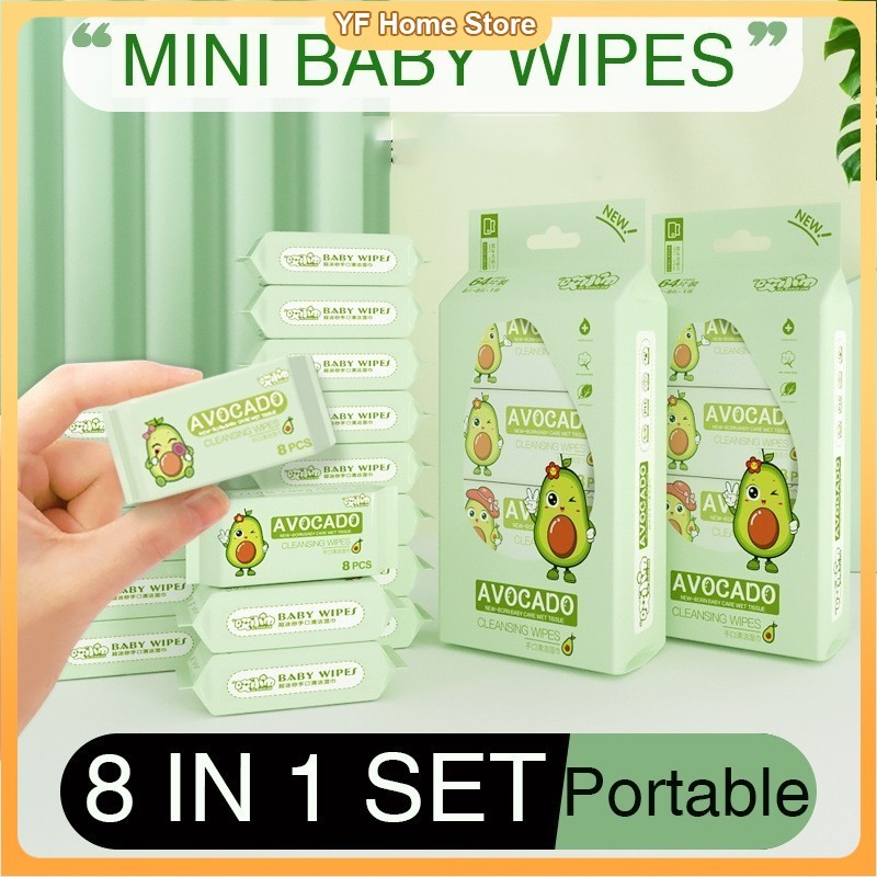 8 In 1 Mini Baby Wipes Wet Tissue Travel Outdoor Portable Hand And ...