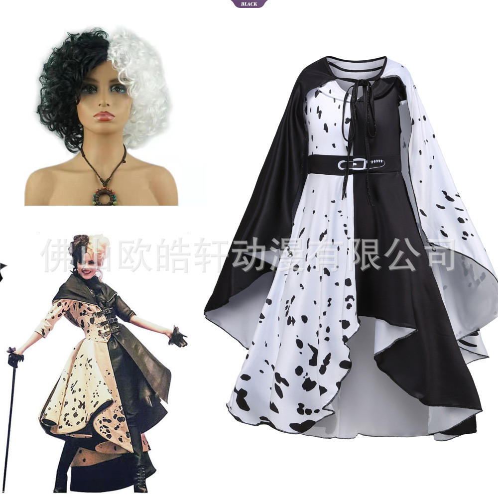 Loyal Dog Black and White Witch Cruella Cosplay Costume Cruella ...