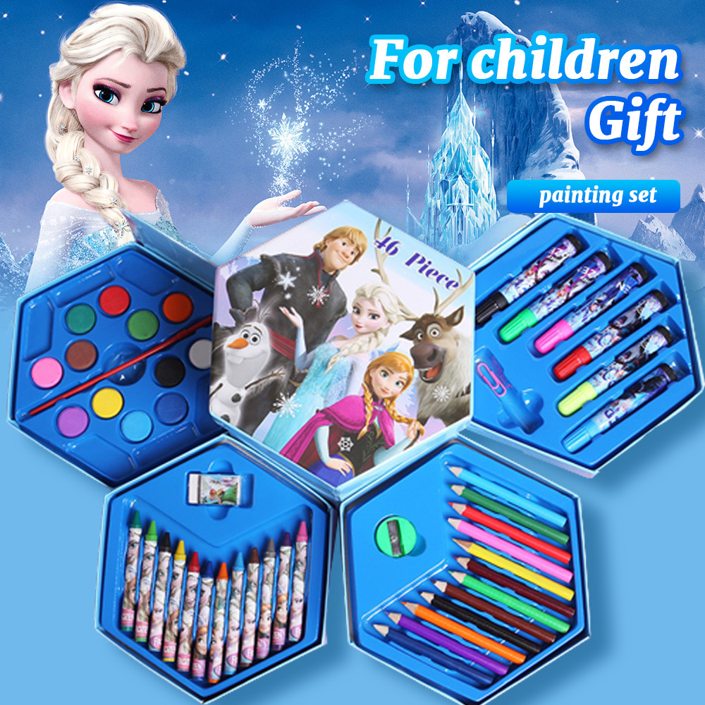 46Pcs Coloring Set Colored Pencil Painting Water Color Pen for Kids ...
