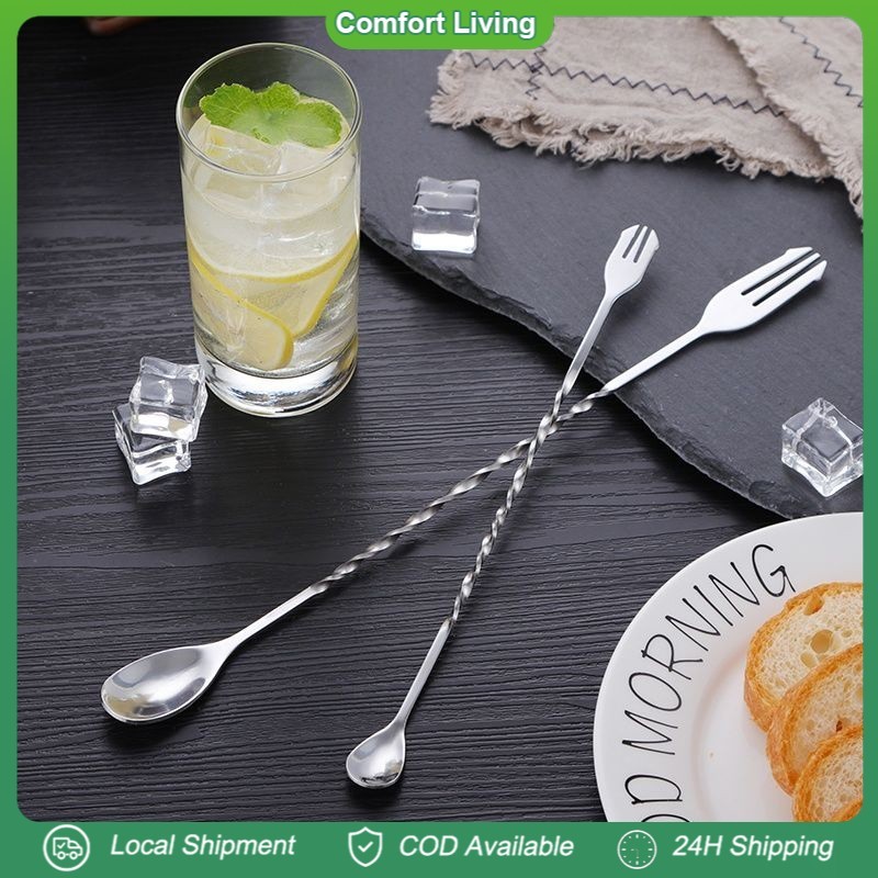 Double Ended Stirrer Spoon Cocktail Stirring Spoon Milk Tea Juice ...