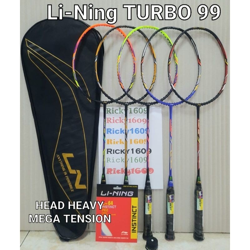 Badminton LINING TURBO 99 Racket - MEGA TENSION UP TO 30 LBS - HEAD ...