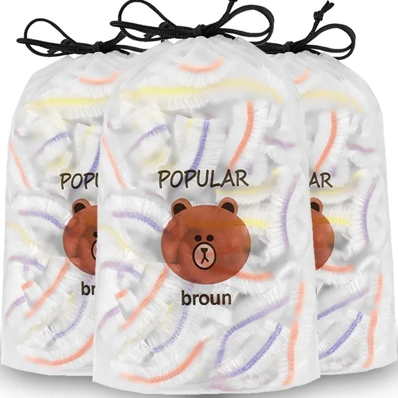 100Pcs Stretch Plastic Wrap Bowl Covers Disposable Kitchen Wrap Seal ...