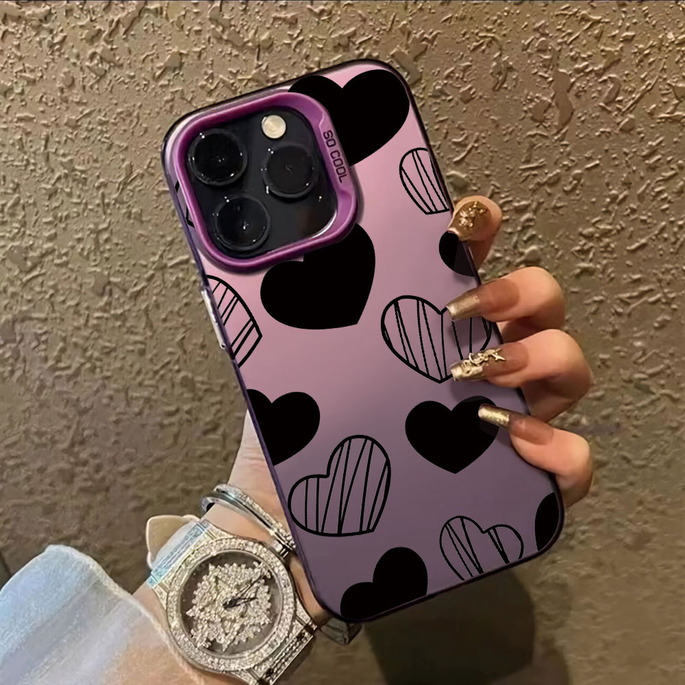 Luxury Black Love Heart Case For Tecno Camon 30S Pro CLA6 / Camon 30S ...