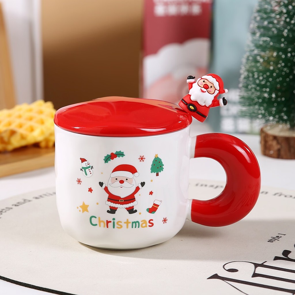 Creative cute cup santa claus mug cartoon Christmas tree ceramic cup ...