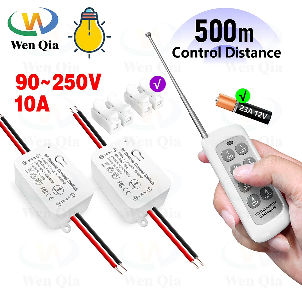 433MHz Wireless Lamp Switch 110V 220V 10A Relay Module,500 Meters Wide ...