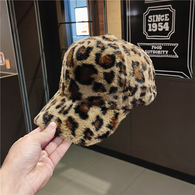 Y2k Plush Leopard Print Baseball Cap Female Korean Fashion Hip Hop Punk ...