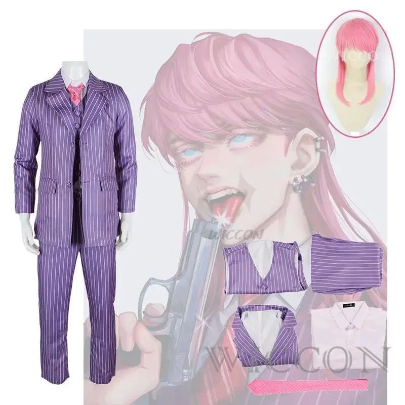 Anime Tokyo Revengers Sanzu Haruchiyo Cosplay Sanzu Haruchiyo Pink Long ...