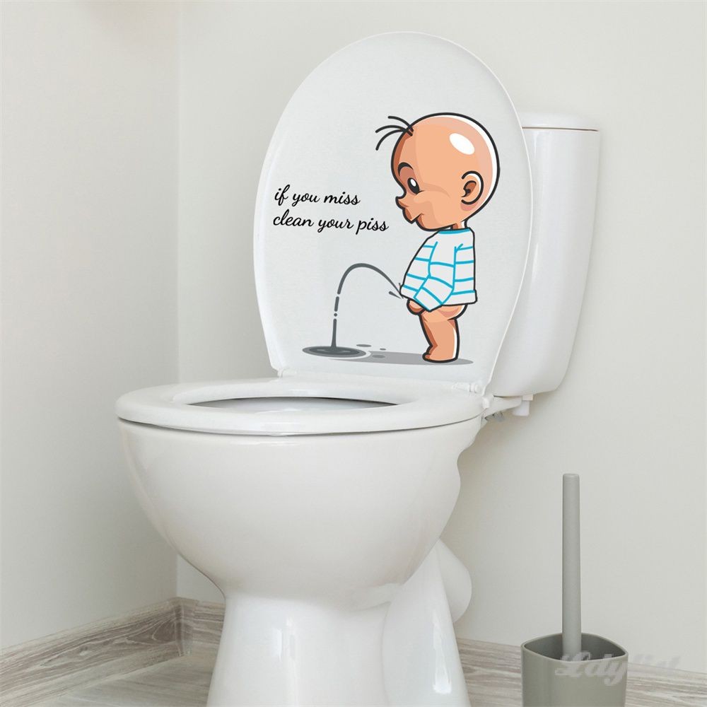 Creative Toilet Sticker Cute Bright Colors Sticking Wallpaper Toilet ...