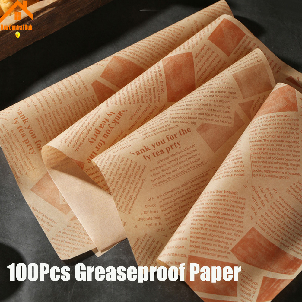 100pcs Sandwich Wrapper Baking Wax Paper Bread Burger Egg Drop Food ...