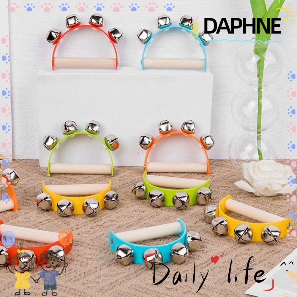 DAPHNE Baby Hand Jingle Bells, Handheld Gifts Wooden Half Round Hand ...