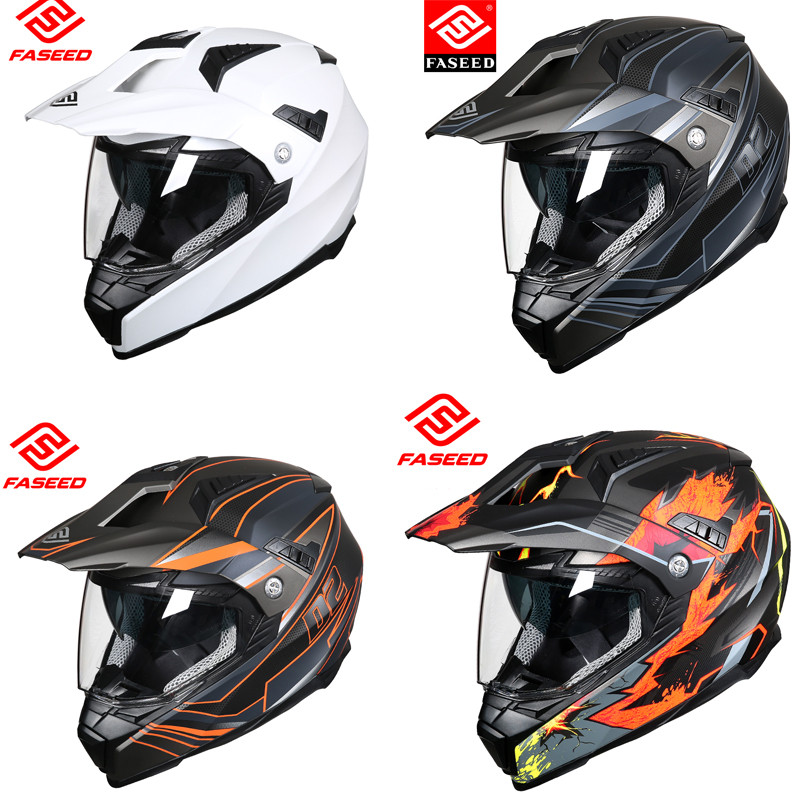 FASEED 606 motorcycle rally helmet full helmet off-road dual lens ...