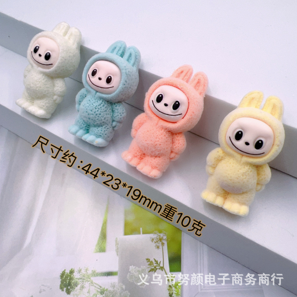 Labubu Flocking labubu Three-Dimensional Doll Cartoon Resin Hot-Selling ...