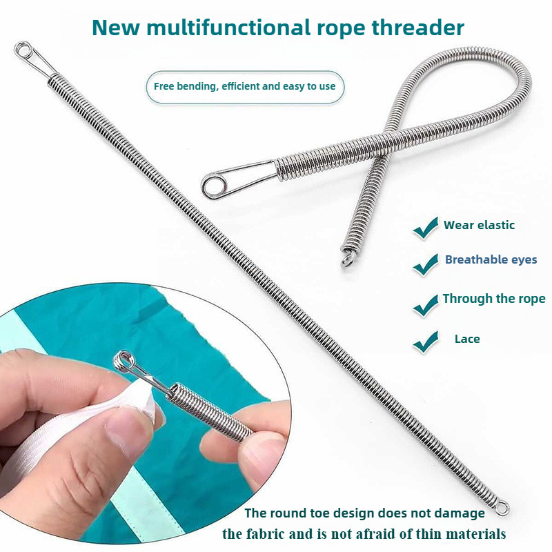 Bendable Spring Threading Tool Stainless Steel Spring Drawstring Threader Waist Rope Auxiliary ...