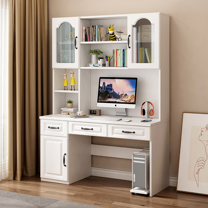 Desk and Bookshelf Combination for Girls' Bedroom, Computer Desk for ...
