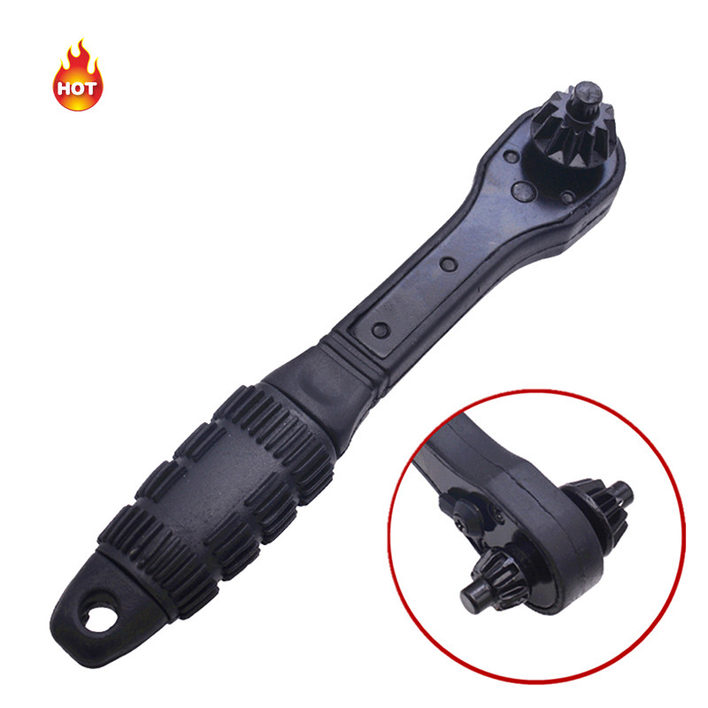 Two In One Drill Chuck Key Wrench Black Ratchet Wrench Two End Double ...