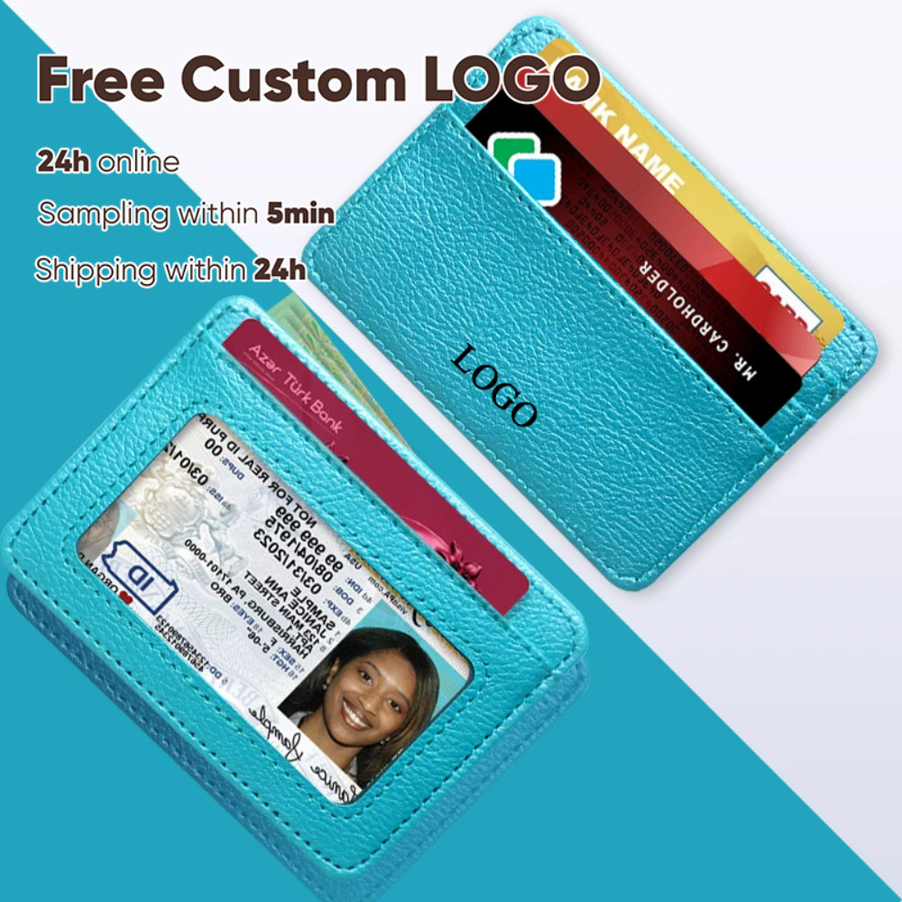 Free Personalized Card Holder Multifunctional Wear Resistant PU Leather ...