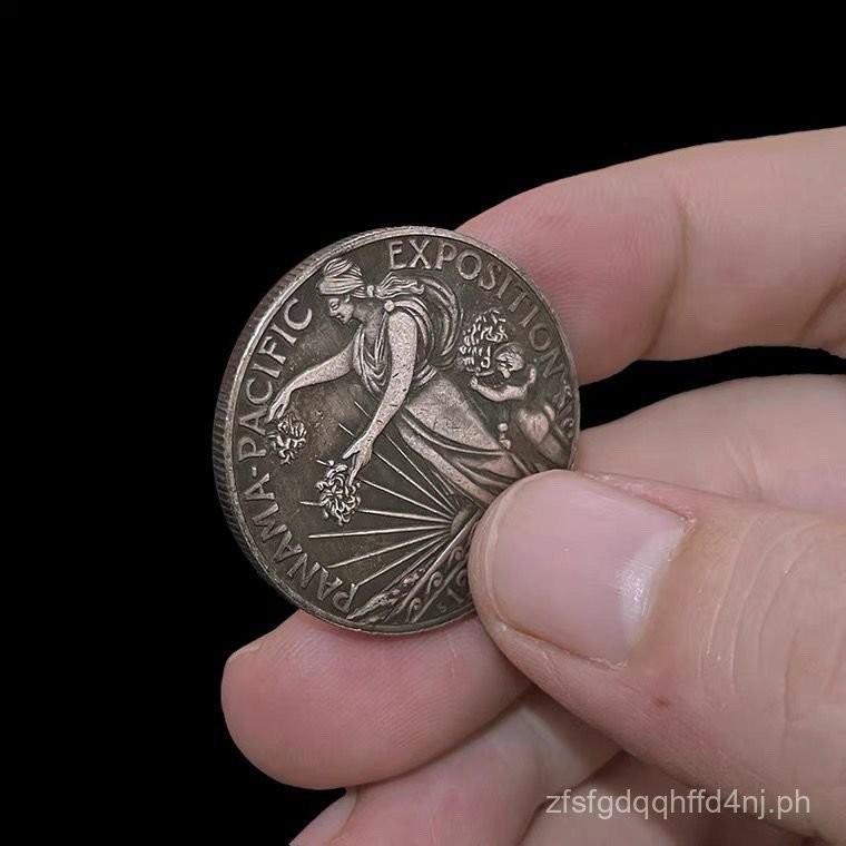 30mm 1915 American Statue of Liberty Bronze Old Silver Commemorative ...