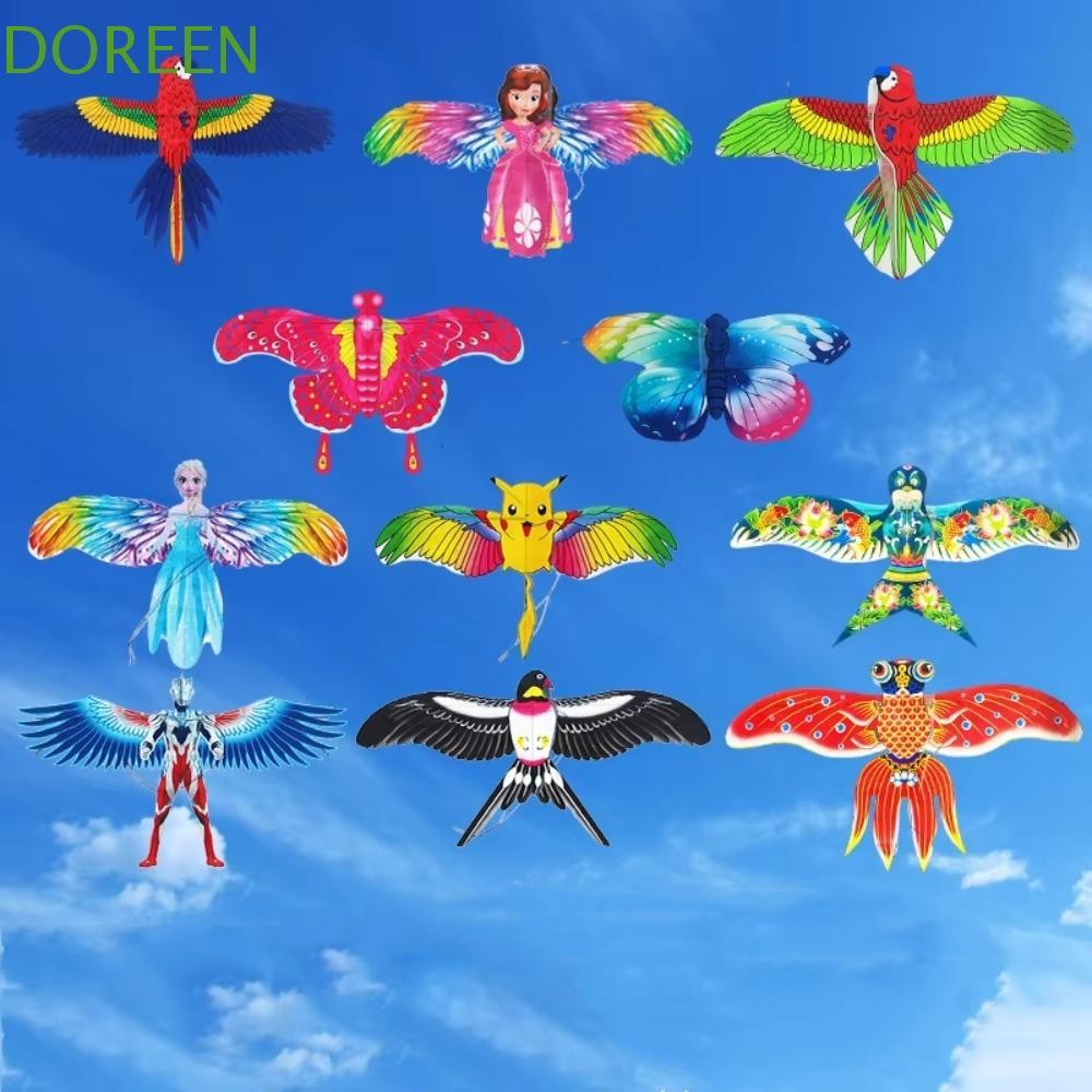 DOREEN Handle Kids Flying Kite, Capybara Labubu Hand Brake Children ...