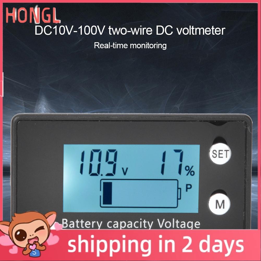 honglai-ph Digital Voltmeter LCD Voltage Electricity Meter Display 10 ...